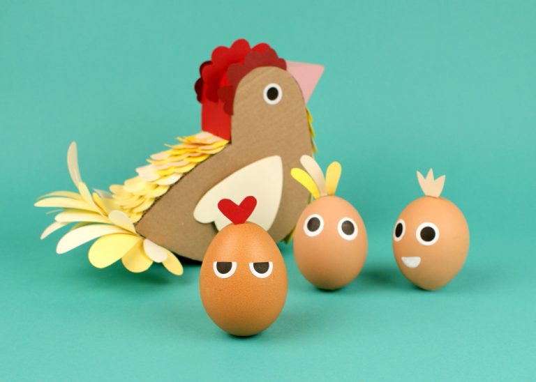 Poule de Pâques : DIY création en carton et papier